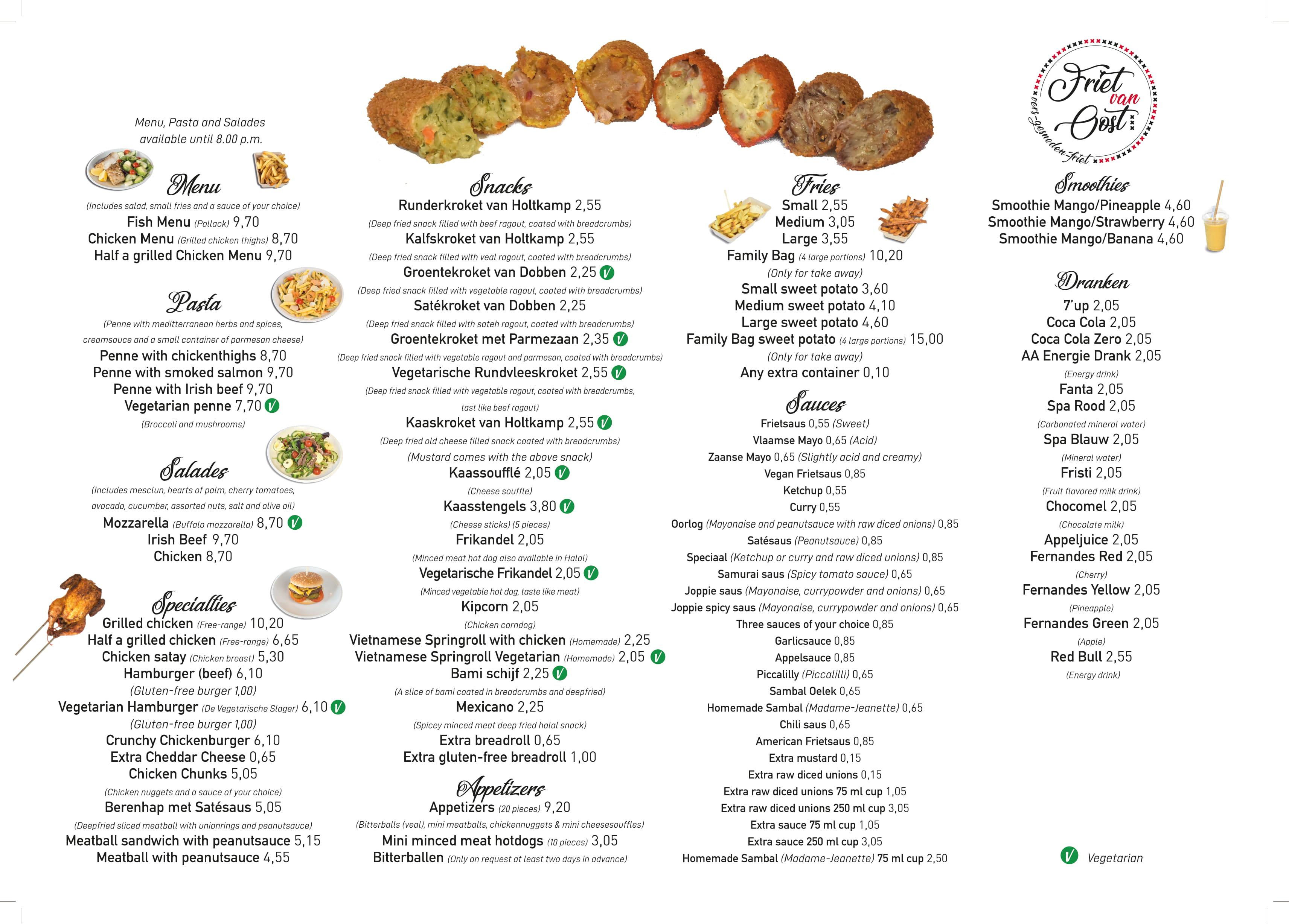 Menu - Friet van Oost