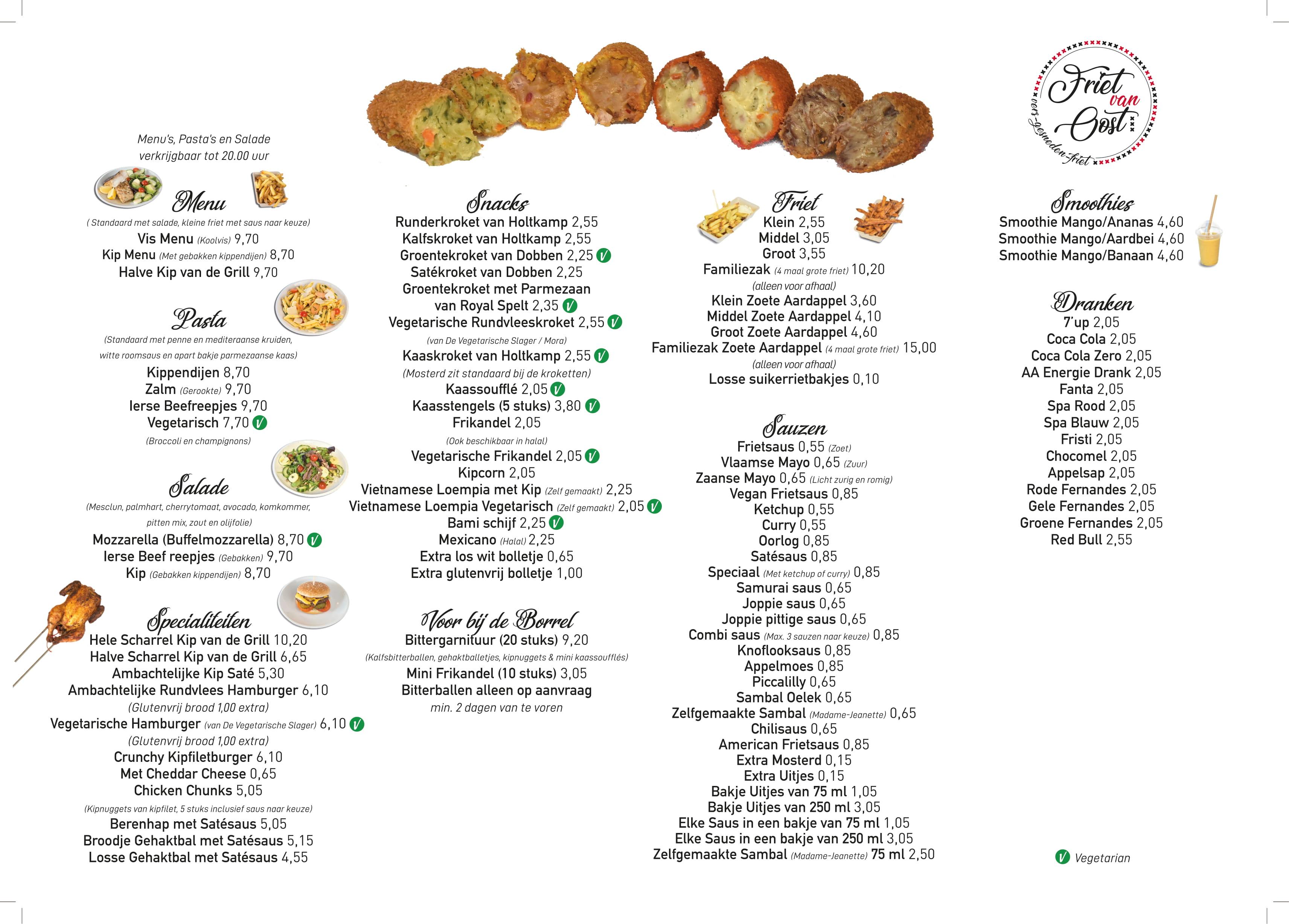 Menu - Friet van Oost