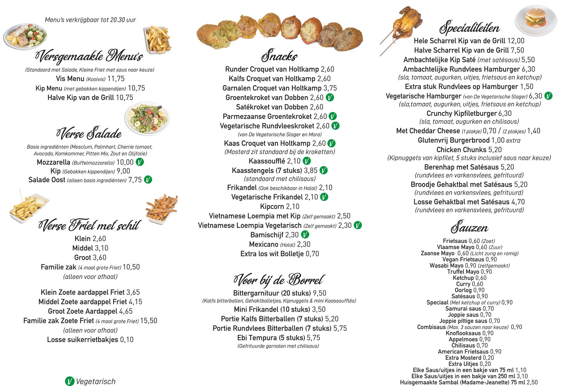 Menu - Friet van Oost