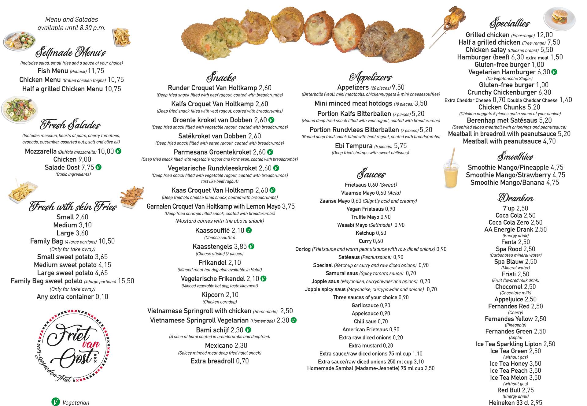 Menu - Friet van Oost